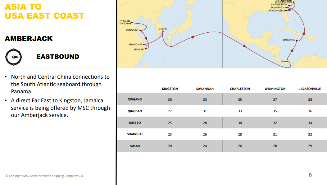 AMBERJACK by MSC – San Logistics Limited